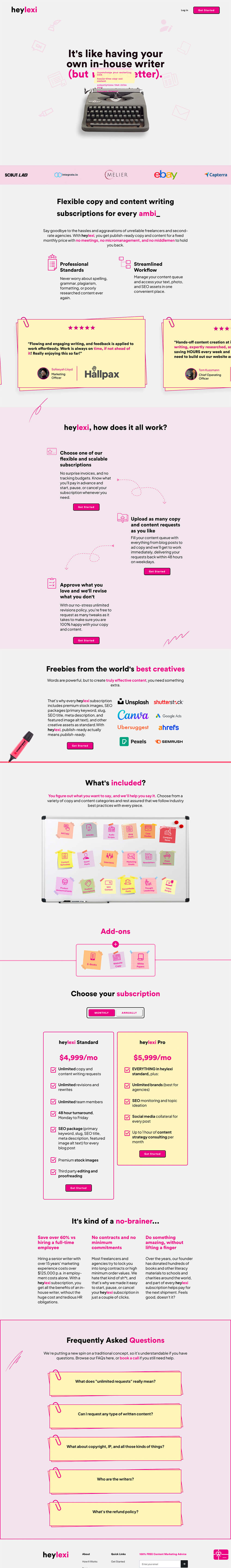 Content Writing Productized Service Examples - ProductizedList